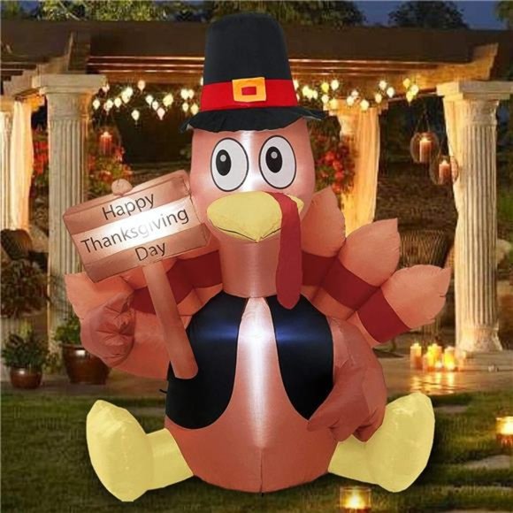 Holiday | Thanksgiving Decoration Inflatable Turkey 6ft Lighted Blow Up ...